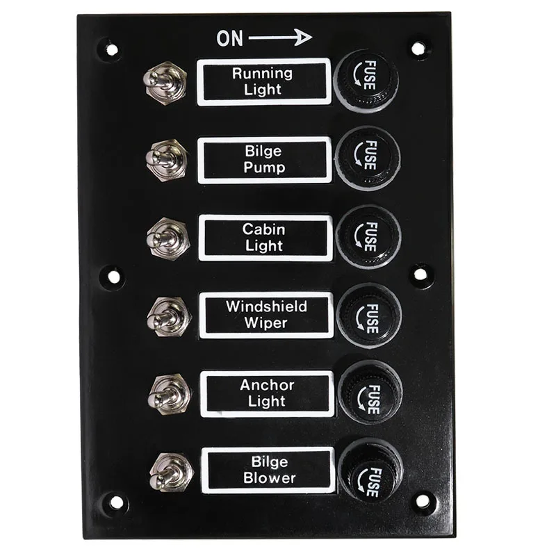 Automotive Atv Boat Rv Dc 12v 24v 6 Way On Off Toggle Switch Panel With ...