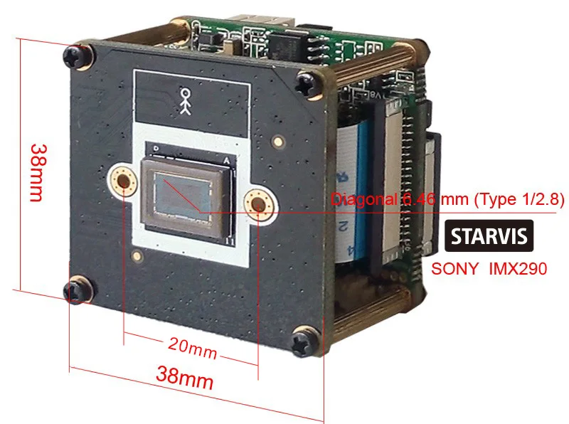 1080p H.265 60fps 스타 라이트 1/2.8 소니 Imx290 Imx291 Hisilicon Hi3516a H.264 ...