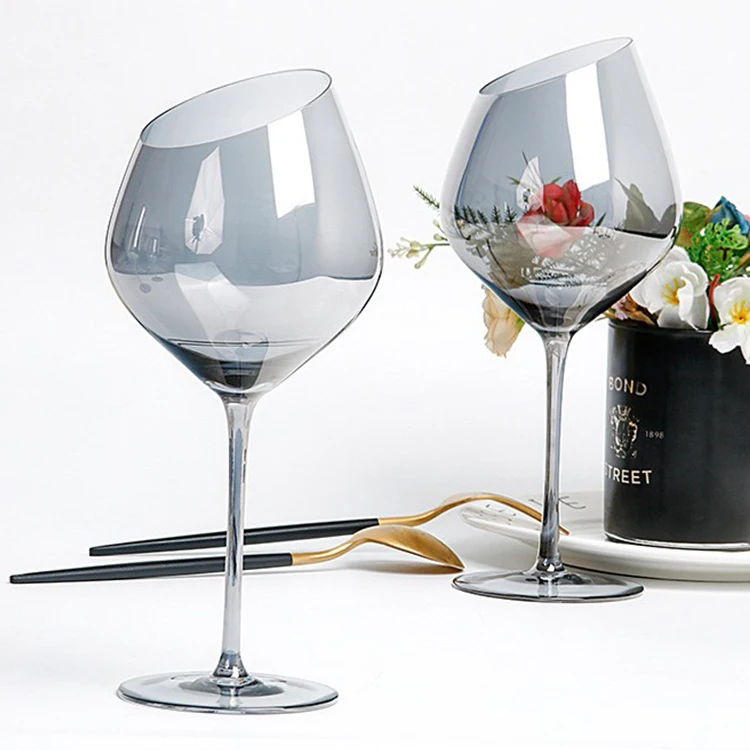 Crystal Slanted Wine Glass Of Wine Silver Electroplating - Buy Glass ...