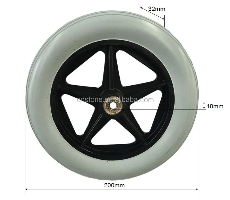 8 Inch Wheelchair Front Wheels - Durable Polyurethane Foam