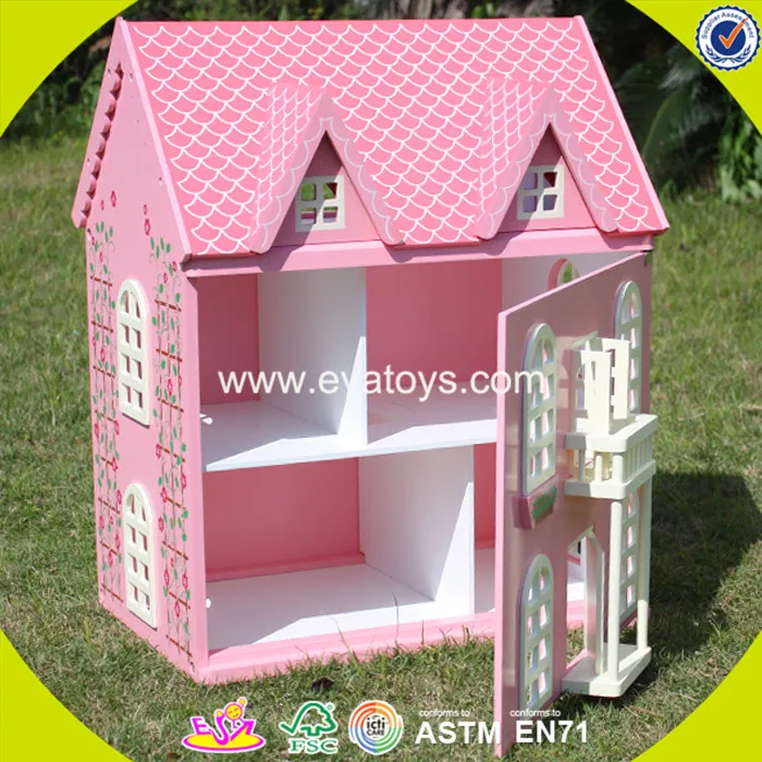 Best Design Pink House Toys Wooden Dollhouse High Quality Pink House ...