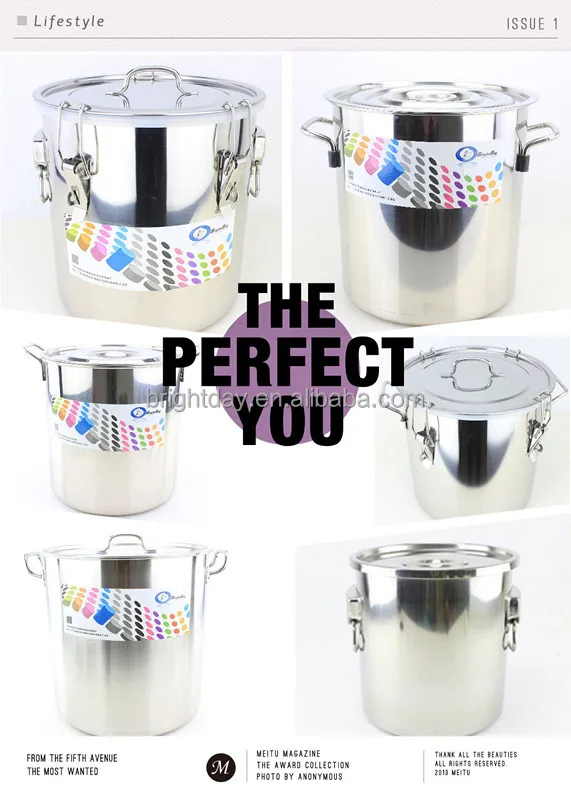 Stainless Steel Soup Pot Large Stock Pot Industrial Cooking Pot With ...