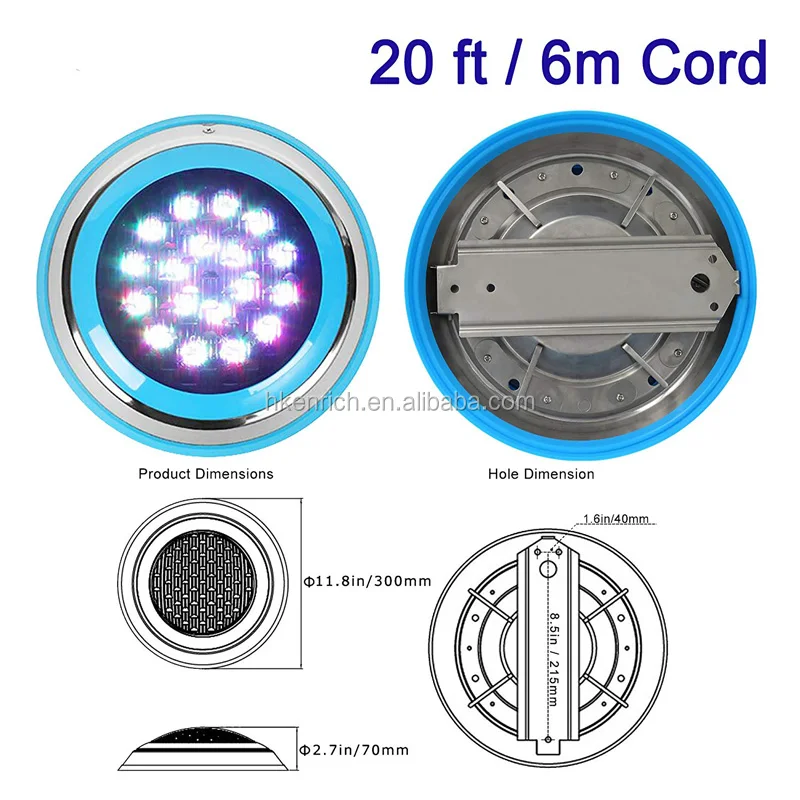 Led Rgb Underwater Swimming Pool Light With 304 Stainless Steel Housing ...