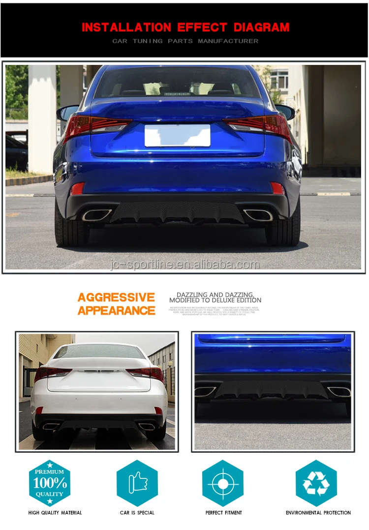 Is350 Carbon Rear Diffuser For Lexus Is300 Is350 Is F Sport Sedan 4 ...
