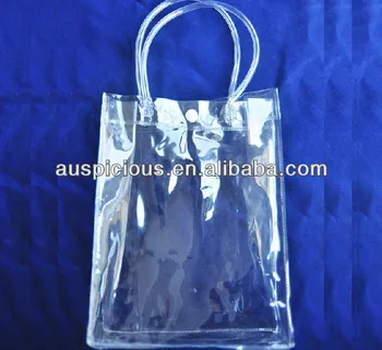 Snap Closure Clear Plastic Tote Bags Shopping Carry Bag - Buy Snap ...