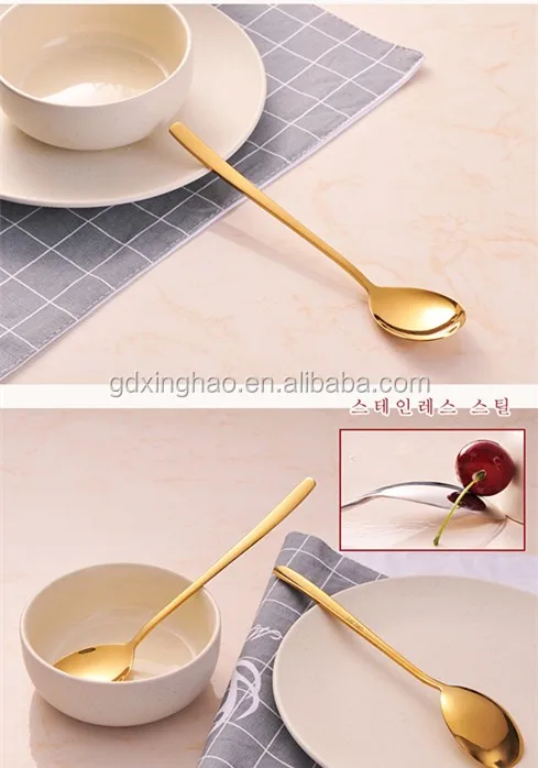 Korean Style Spoon Stainless Steel And Titanium Cutlery Spoon - Buy ...
