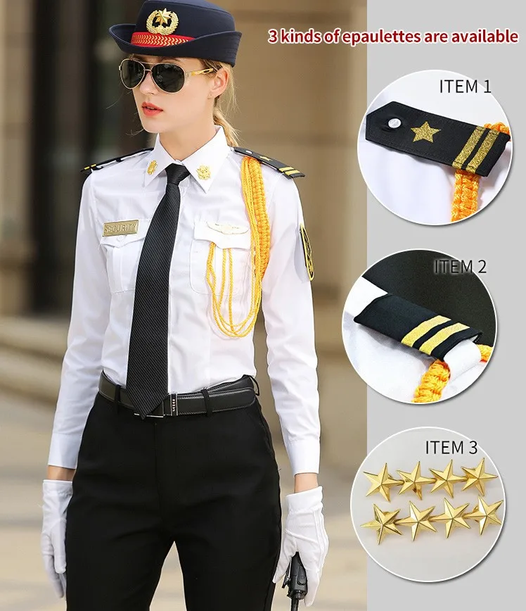 Uniforme de guardia de seguridad Blanco clásico para mujer al por mayor ...