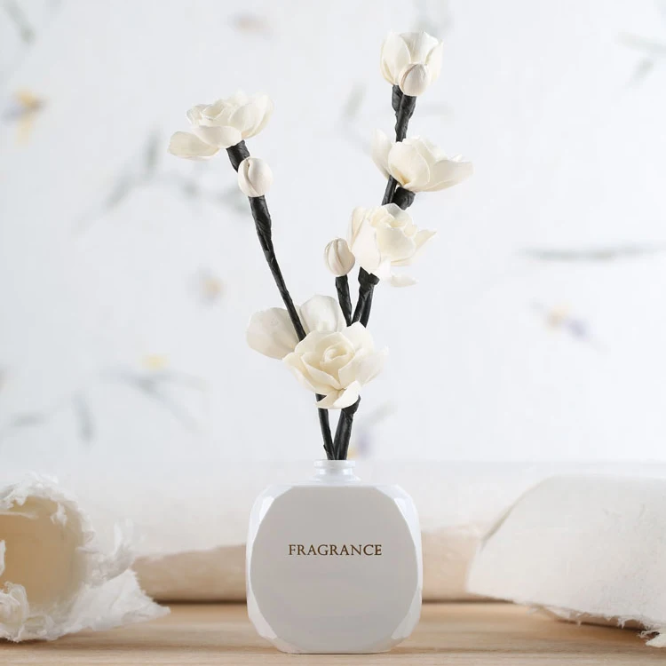 Porcelain air Fresheners Bottle Flower Design Ceramic Reed Diffuser for ...