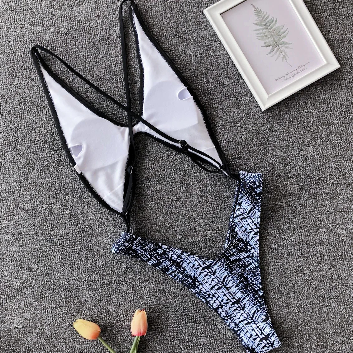 Monokini Swimwear Women Neon Swimsuits Backless Bikini Thong