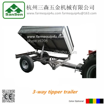 3-way Tipper Trailer,Tractor Hydraulic Dump Side Tipper Trailer With Ce ...