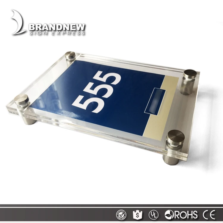 Custom Plastic Removable Acrylic Signage All Size Apartment Door Room ...