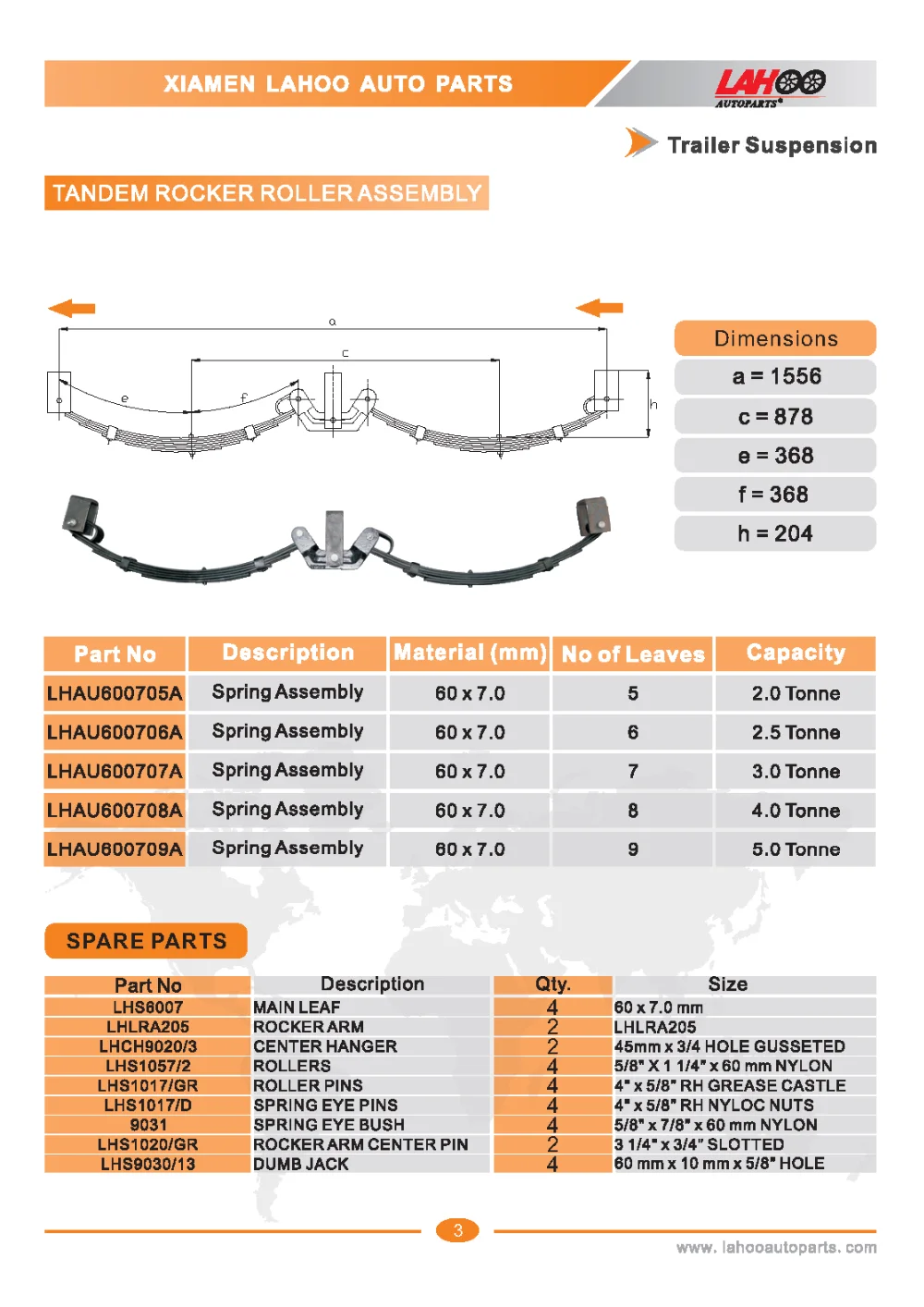 Caravan Trailer Full Kit 2000 Kg Tandem Leaf Spring Suspension