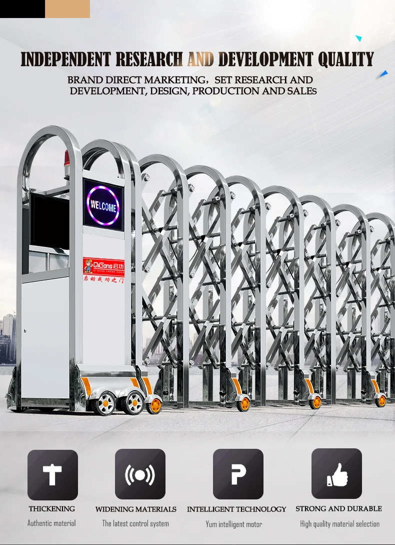 Stainless Steel Auto Portable Retractable Manual Collapsible Gate - Buy ...