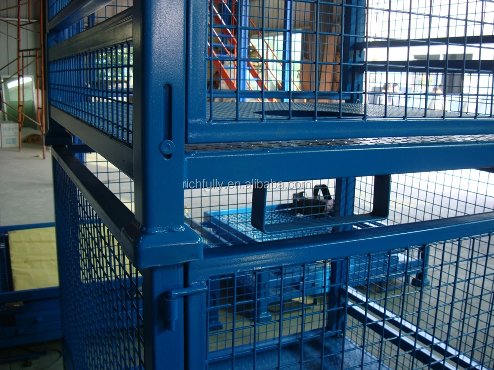 Collapsible Steel Rolling Storage Cage - Heavy Duty & Stackable