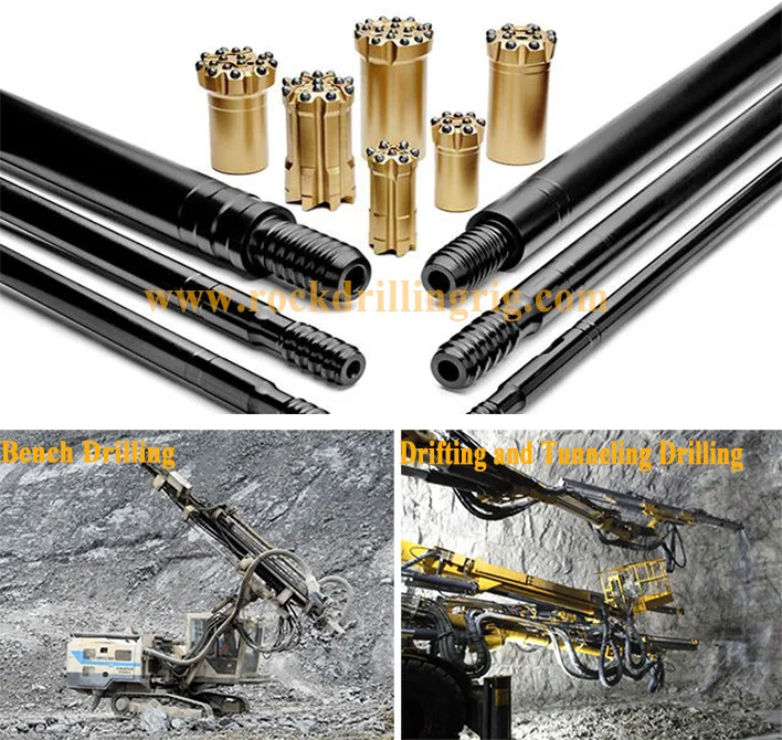 St68 Blast Hole Threaded Drill Rod,Extension Rod With Coupling Sleeves ...