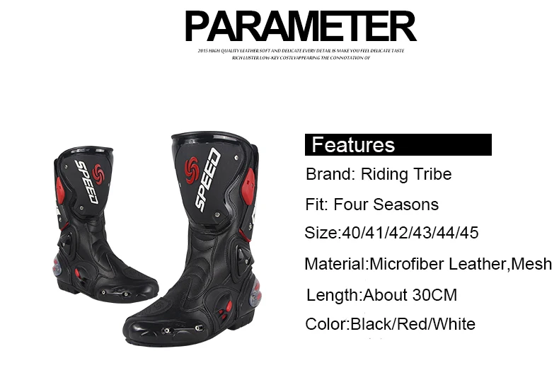Riding Tribe Microfiber Leather Motorcycle Boots Pro Biker Speed Moto ...