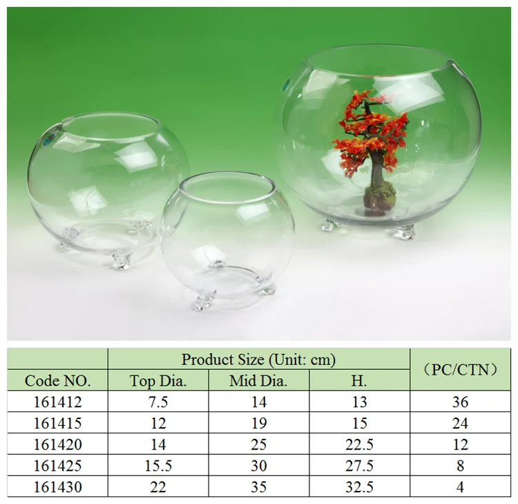 High Quality Desktop Multi-shaped Clear Mini / Large Glass Fish Bowl ...
