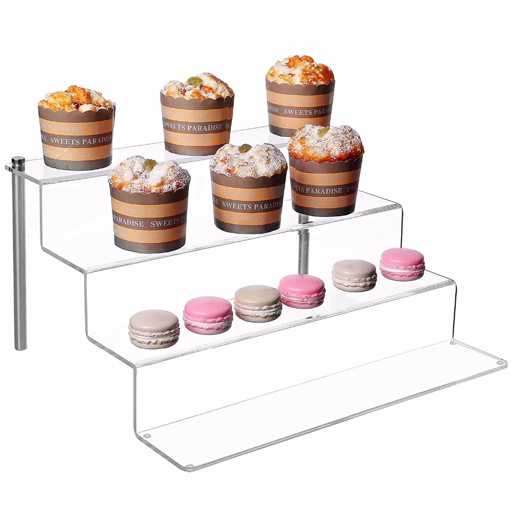 Hot Sell 4-tier Transparent Clear Acrylic & Metal Cupcake Tower Stand ...