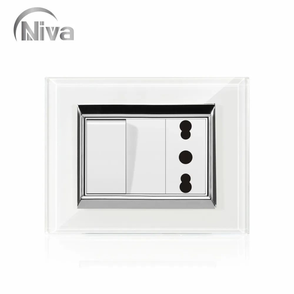 Luxury Crystal White Glass Italian Standard Light Electrical Socket ...