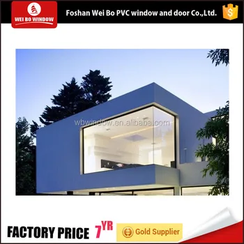 French Style Soundproof Fixed Pvc Window Corner Butt Joint Glass Window ...