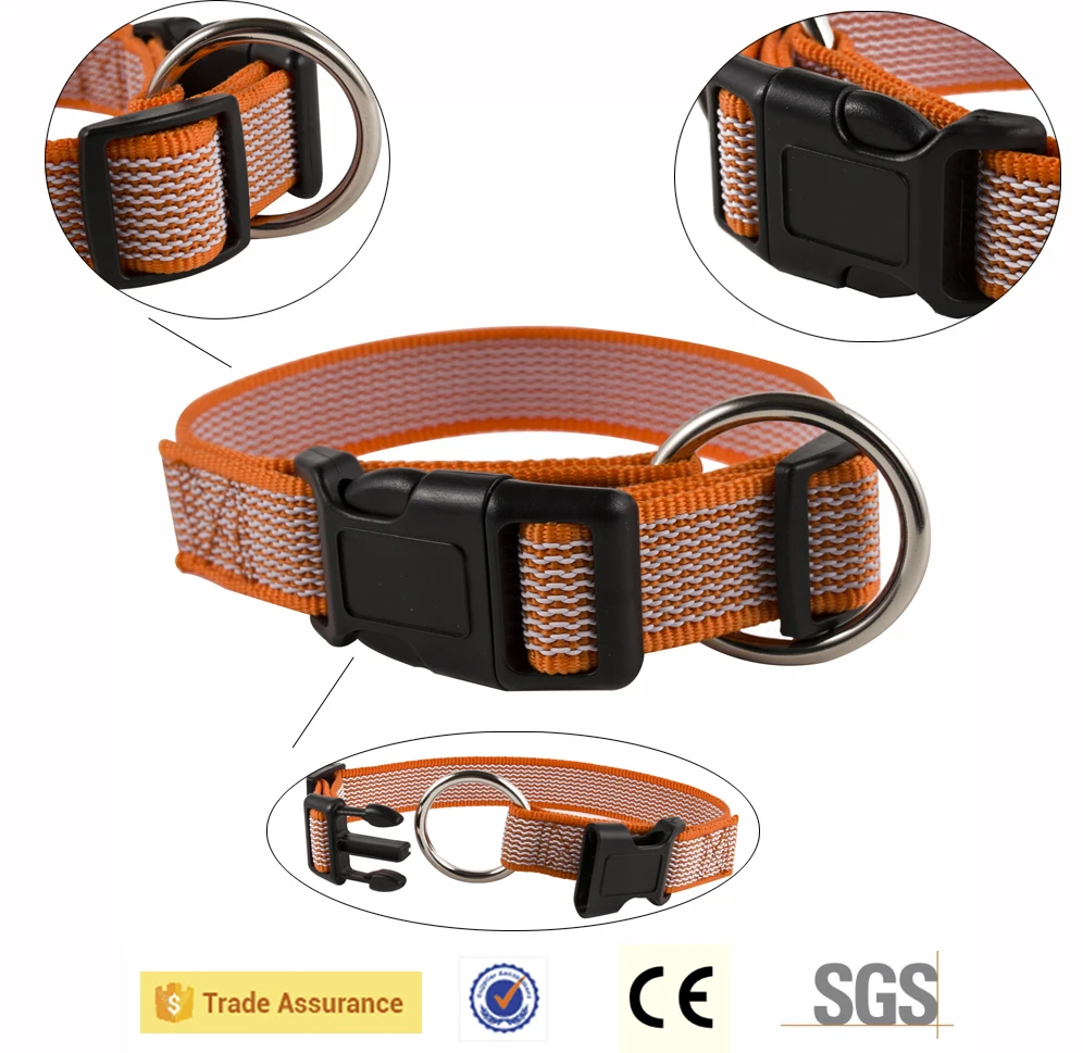 Adjustable Flash Pet Dog Training Collar Dogs Soft High Quality Nylon ...
