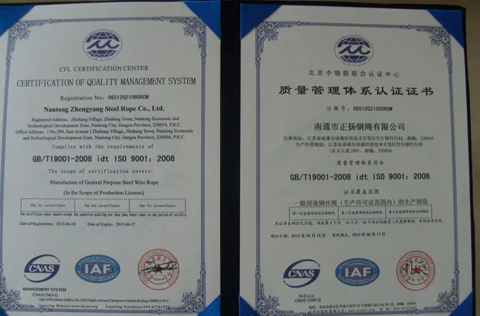 Iso Mill Test Steel Wire Rope Certificate - Buy Steel Wire Rope ...