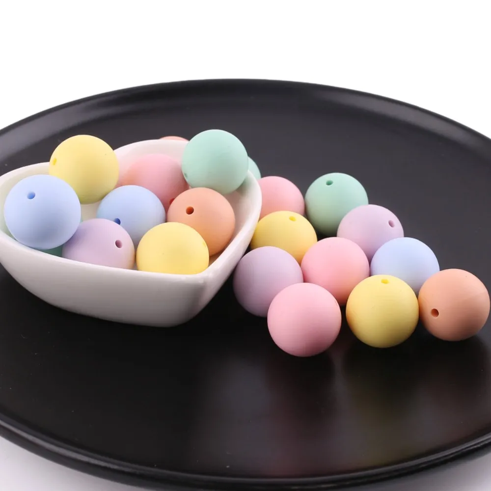 Bpa Free Silicone Round Chewable Teething Loose Silicone Beads For ...