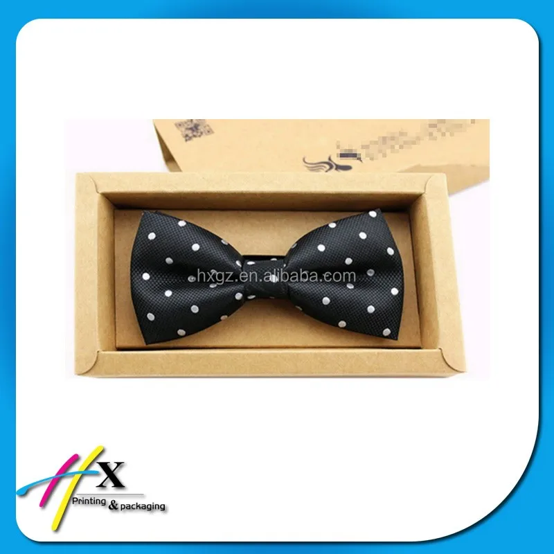 Luxury Matt Black Bow Tie Packaging Box Rectangle Paper Folding Box ...