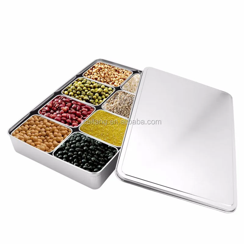 Stainless Steel Seasoning Spice Box With Lid - 2/3/4/6/8 Compartments ...