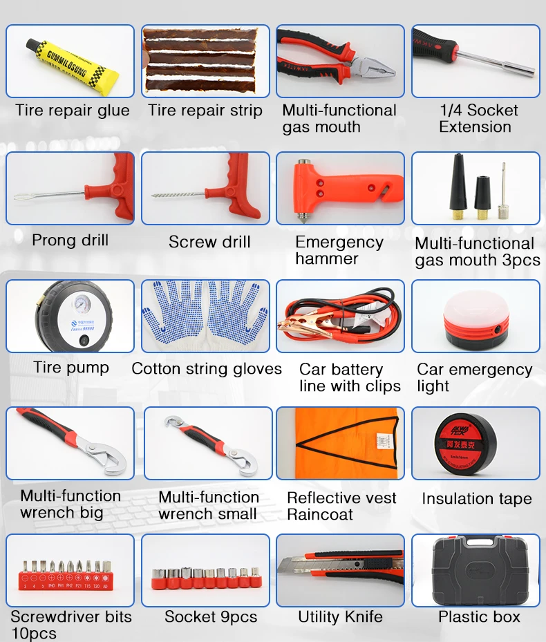 2018 High Quality 39pcs Car Rescue Tool Car Tools Set Hand Tool Kit ...