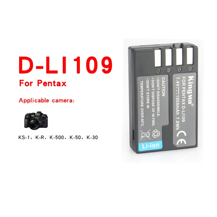Kingma Rechargeable Lithium Battery For D-li109 Battery And Pentax K500 ...