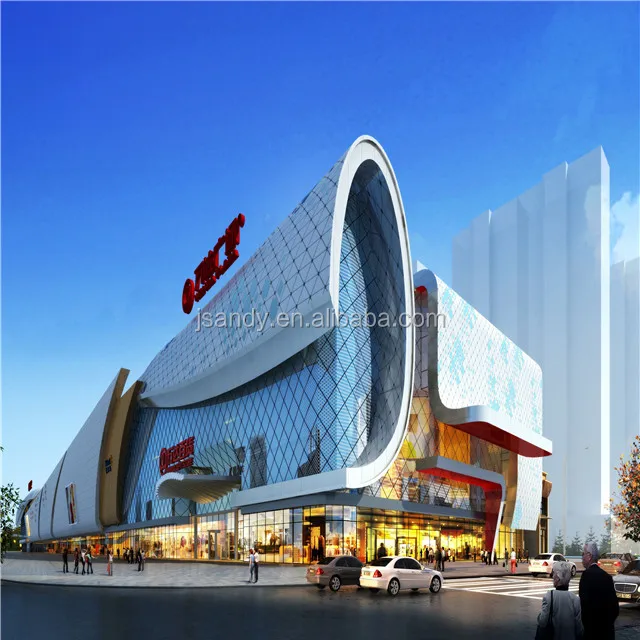 Prefab Glass Atrium Roof with Rectangular Tube Steel Structure