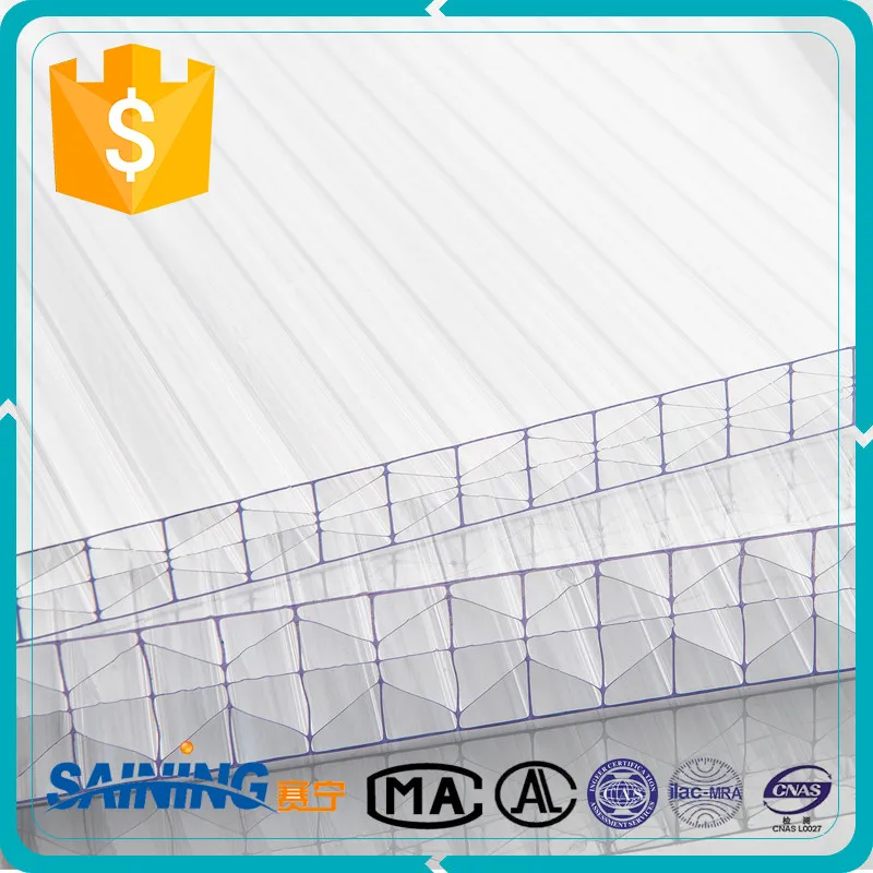 X Type Triple Wall Polycarbonate Sheet Multilayer Polycarbonate Hollow ...