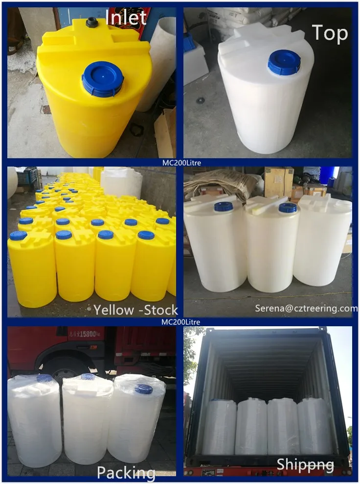 Round 200l Poly Chemical Dosing Tank With Dosing Tank Outlet Agitator ...