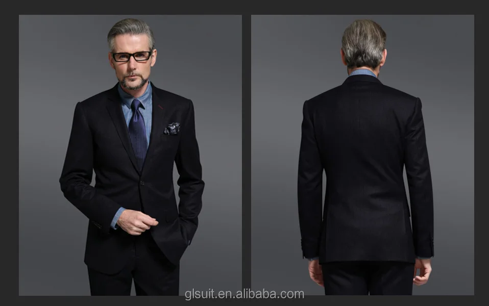 95%wool 5%cashmere Two Button Notch Lapel Black Grey Office Uniform ...