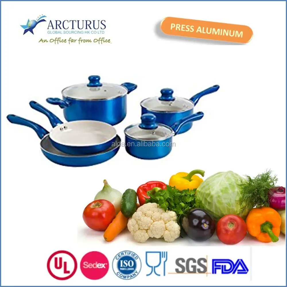 2019 Masterclass 8pcs Ceramic Coating Aluminum Forged Red Cookware Sets ...