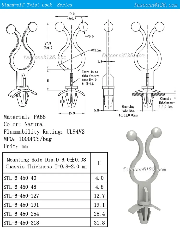 Push Mount Lock Loop Cable Clamp - Efficient Cable Management