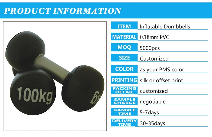 Inflatable Dumbbells Plastic Floating Dumbbells For Sale Customized ...