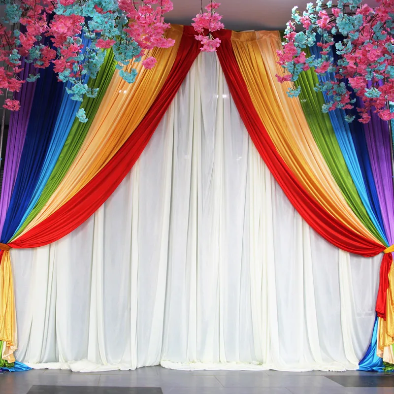 Luxury Sequins Fabric Wedding Ceremony Backdrop with Swags