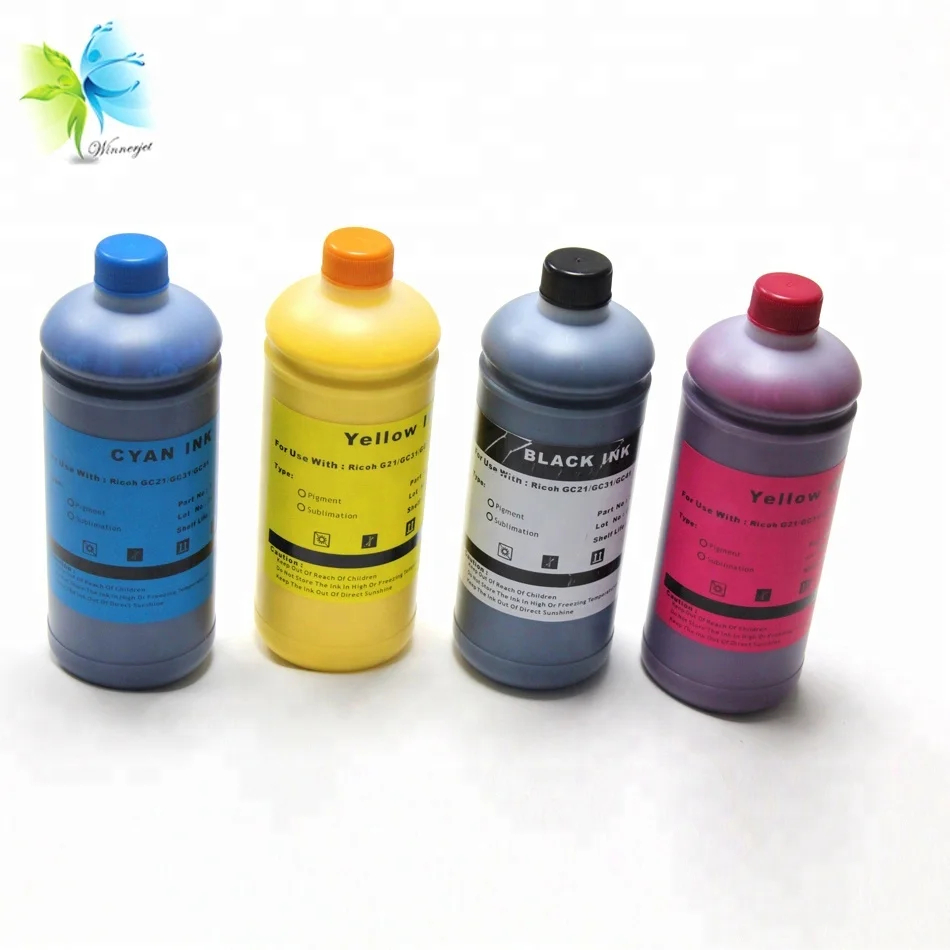 4 X 1000ml Refill Pigment Gel Ink For Ricoh Gc21 Gc31 Gc41 Gc-41 Gc-31 ...