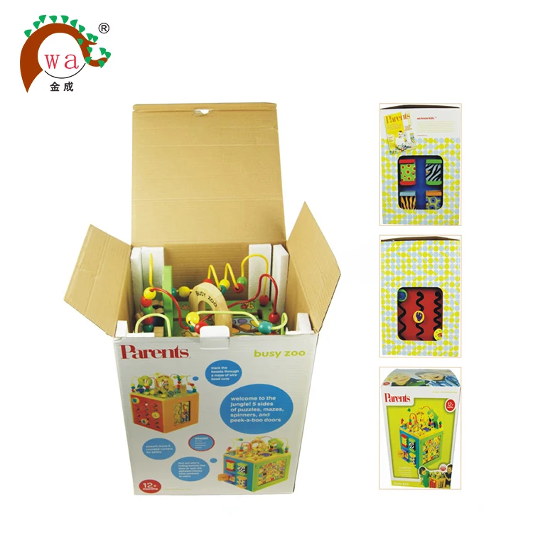 Wood Cube Busy Zoo Wooden Bead Maze