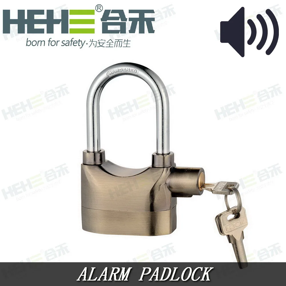 70mm Aluminium Alloy Zinc Alarm Chrome Kinbar Padlock Alerts With Alarm ...