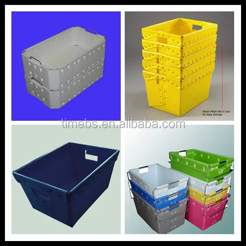 stackable corflute plastic storage bins corrugated plastic boxes ...
