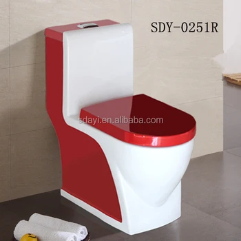 Ceramic Colored Portable Toilet Bowl Sanitary Ware Red Color Toilet ...
