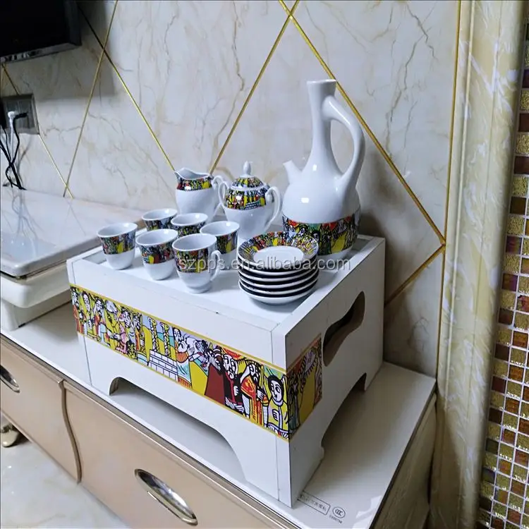 Ethiopian/eritrean Wooden Rekebot Coffee Tray For Ceremony With Saba ...