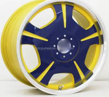 Yellow With Blue Colour Tires Wheel 17 Inches Aluminum Alloy Wheel ...