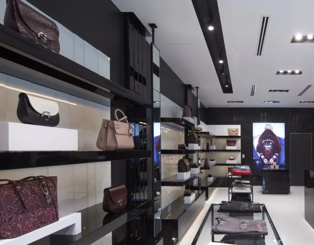 Nom Marque Sac À Main Boutique Design D'intérieur Sac Vitrine Vitrine ...