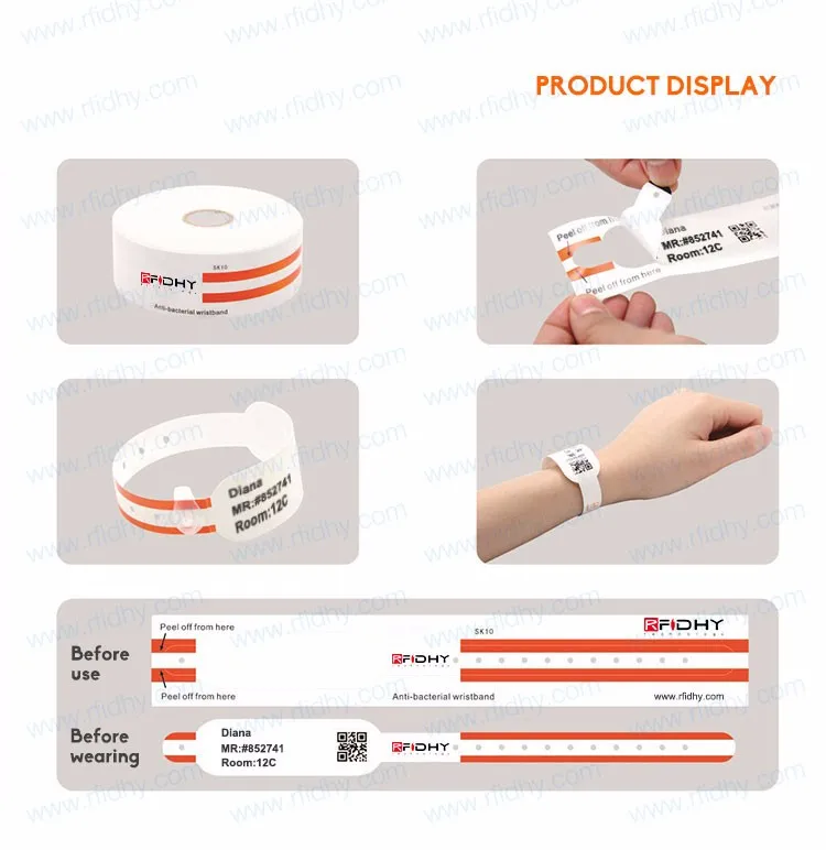Biodegradable Rfid Wristband Tags Patient Id Rfid Thermal Wristband ...