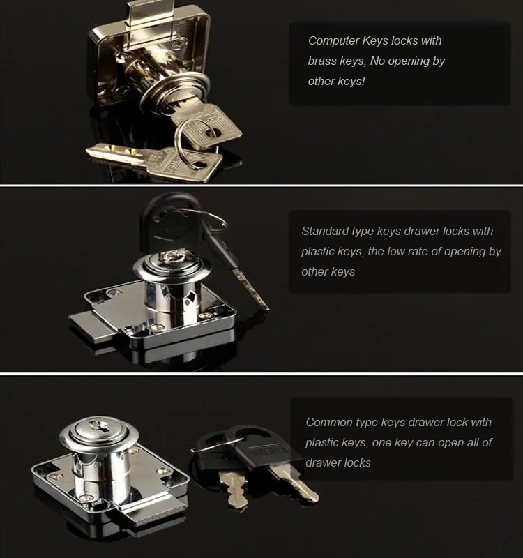 Furniture Lock Type Computer Key Drawer Lock/metal Cabinet Door Lock ...