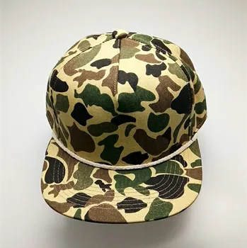 Original Custom Cotton Snapback Rope Hat Blank Camo Flat Bill Hats Caps ...